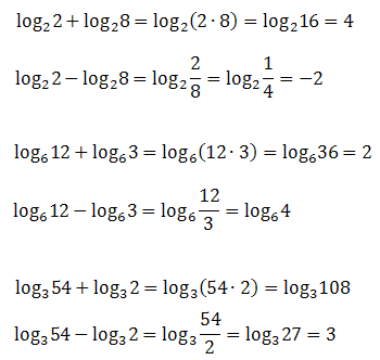 Dodawanie i odejmowanie logarytmów